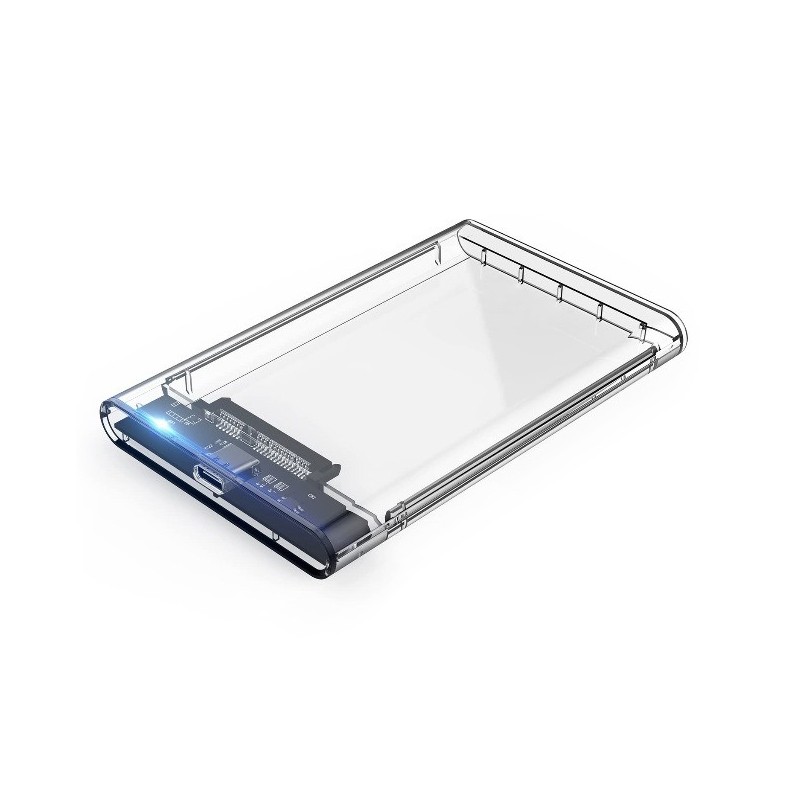 Case para HD Externo 2.5" transparente - SATA USB 2.0 | Plug Importing