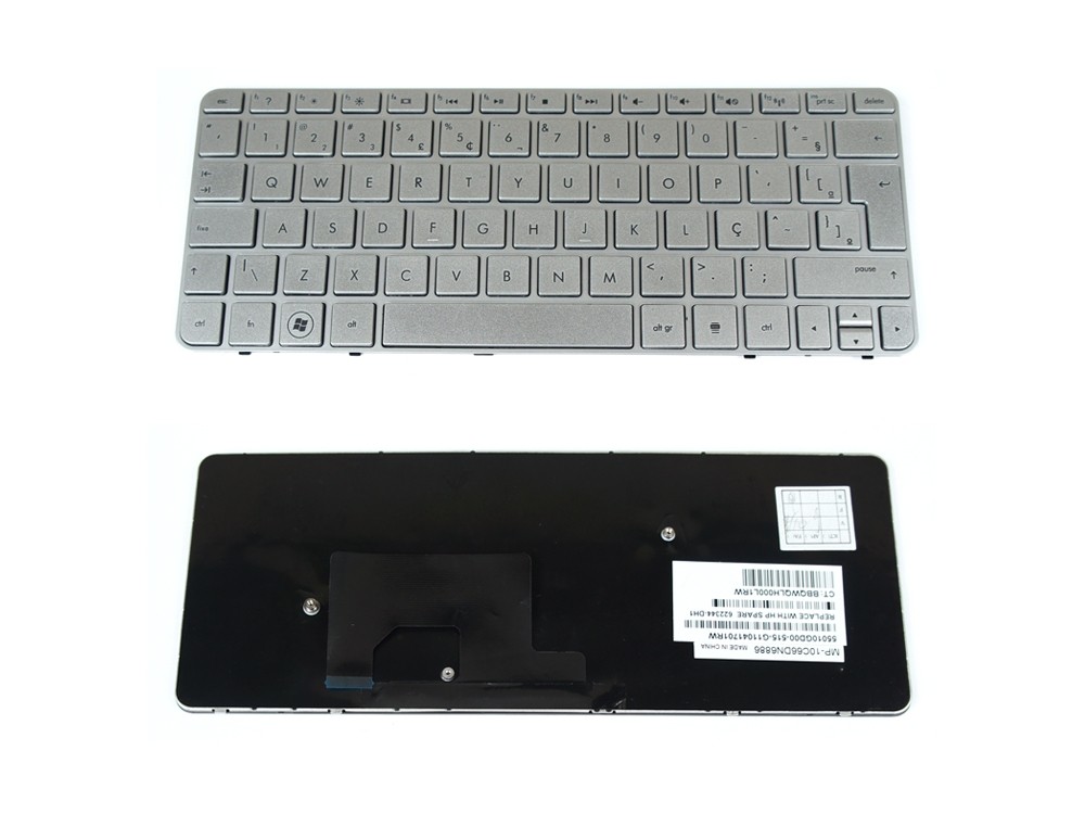 Teclado para netbook HP Mini 210-2000 210-3000 prata