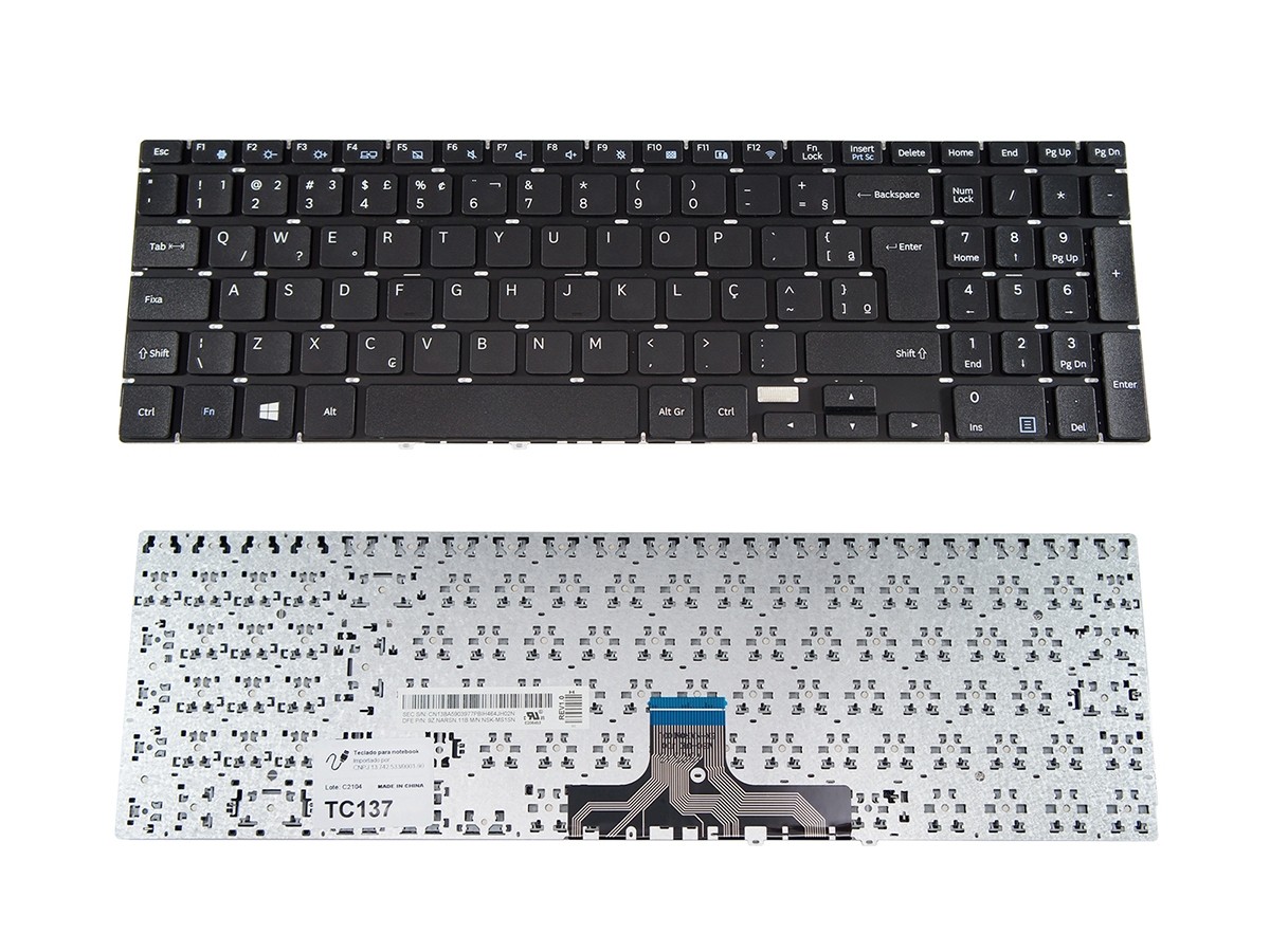 Teclado Para Notebook Samsung NP300E5M NP350XAA Plug Importing